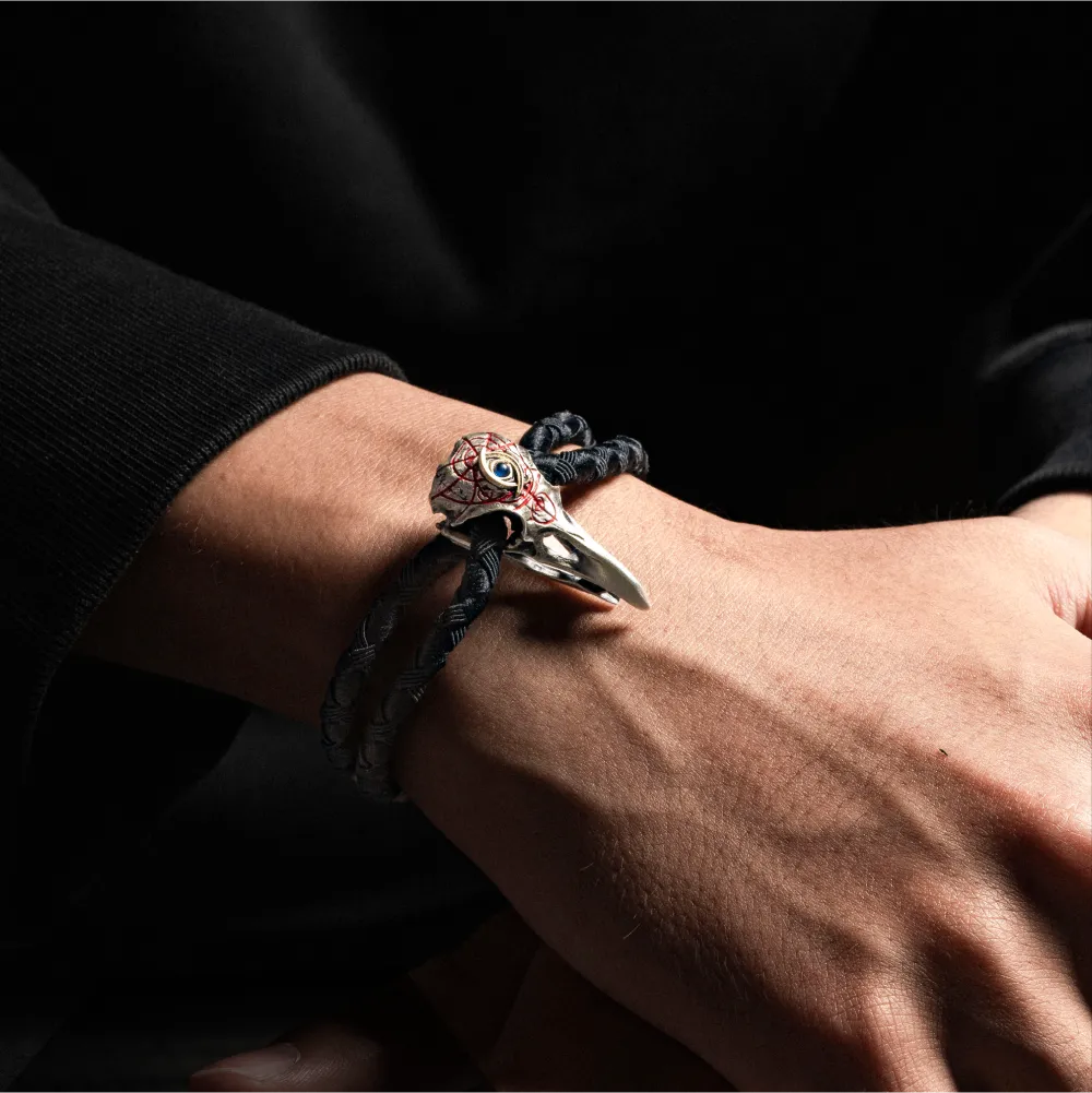 Raven Totem Rope Bracelet with Gemstone And Galaxy Engraving V36 ...
