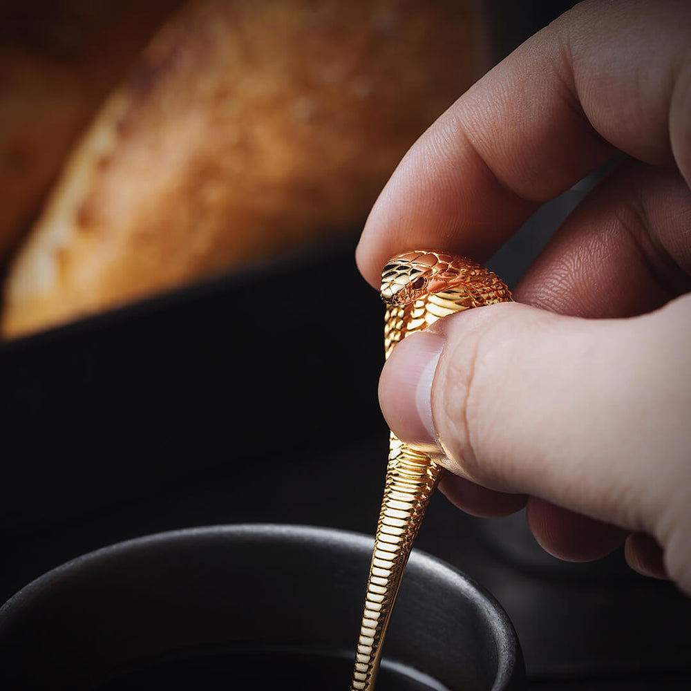 Unique Cobra Coffee Spoon Stirring spoon | Gold Vermeil – COPPERTIST.WU