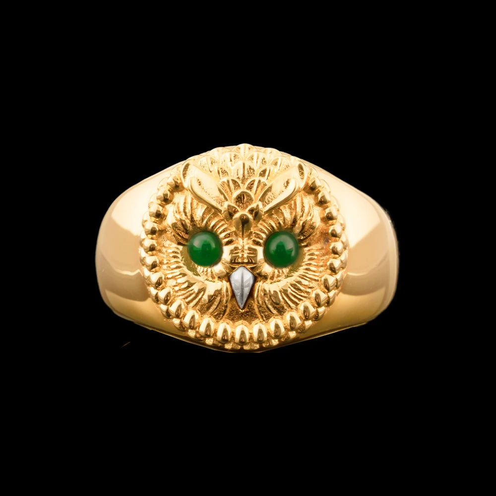 Elegant and Luxurious Signet Pinky Ring | Owl Ring – COPPERTIST.WU