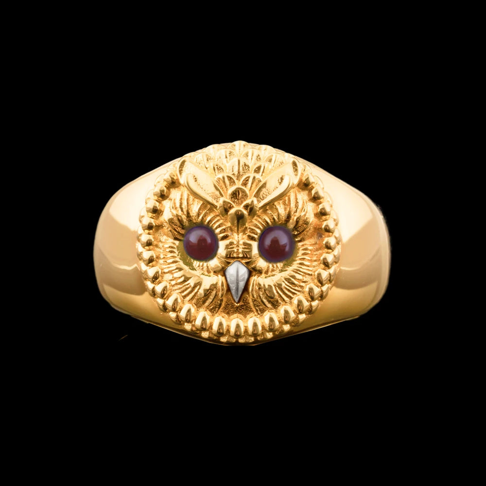 Elegant and Luxurious Signet Pinky Ring | Owl Ring – COPPERTIST.WU