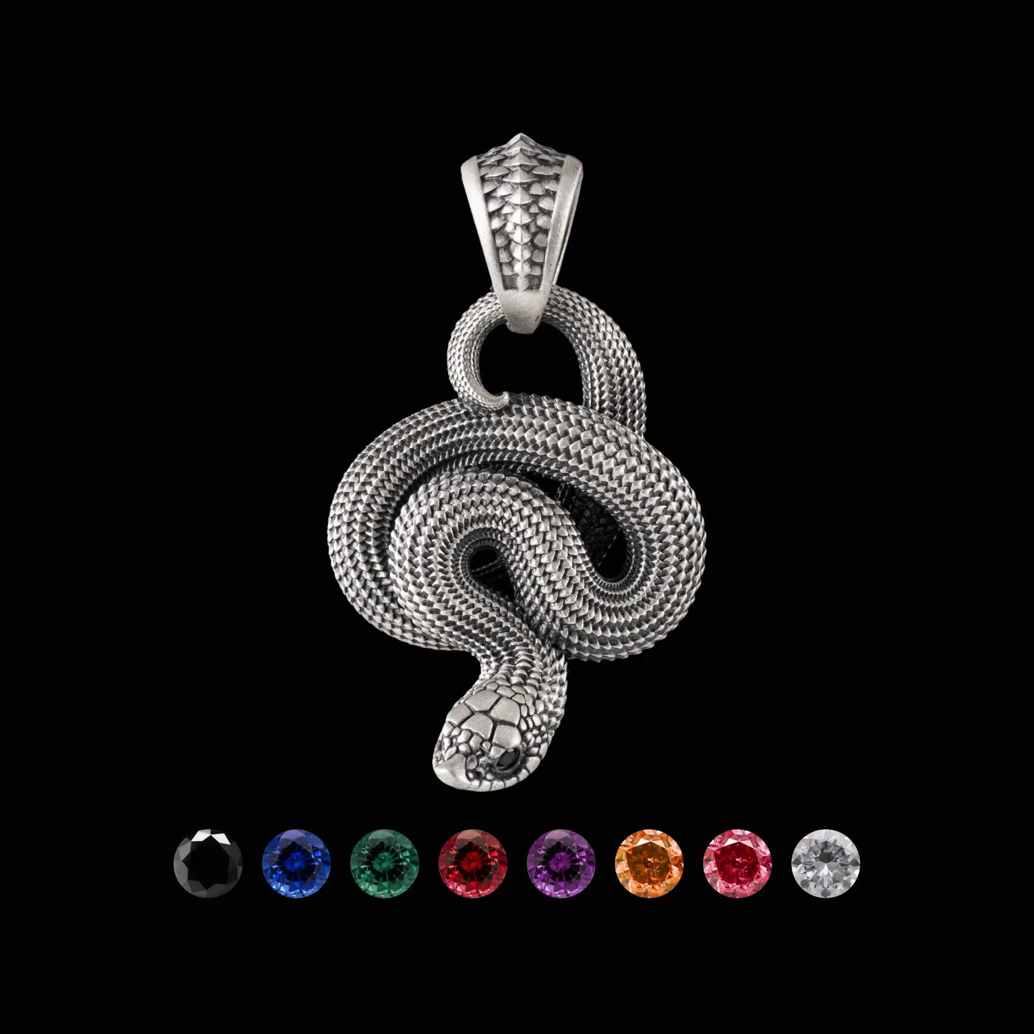 Customized Silver Hognose Snake Pendant With Gemstone Eyes – COPPERTIST.WU