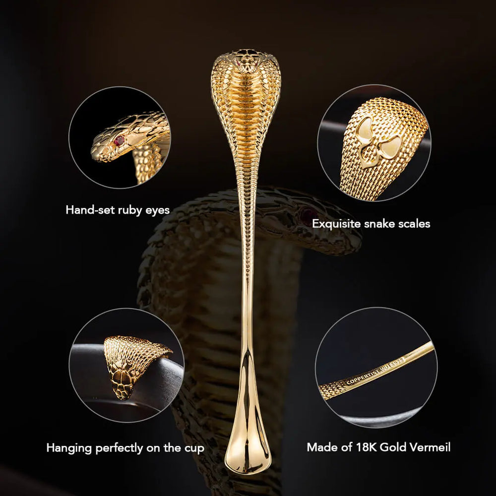 Unique Cobra Coffee Spoon Stirring spoon | Gold Vermeil – COPPERTIST.WU