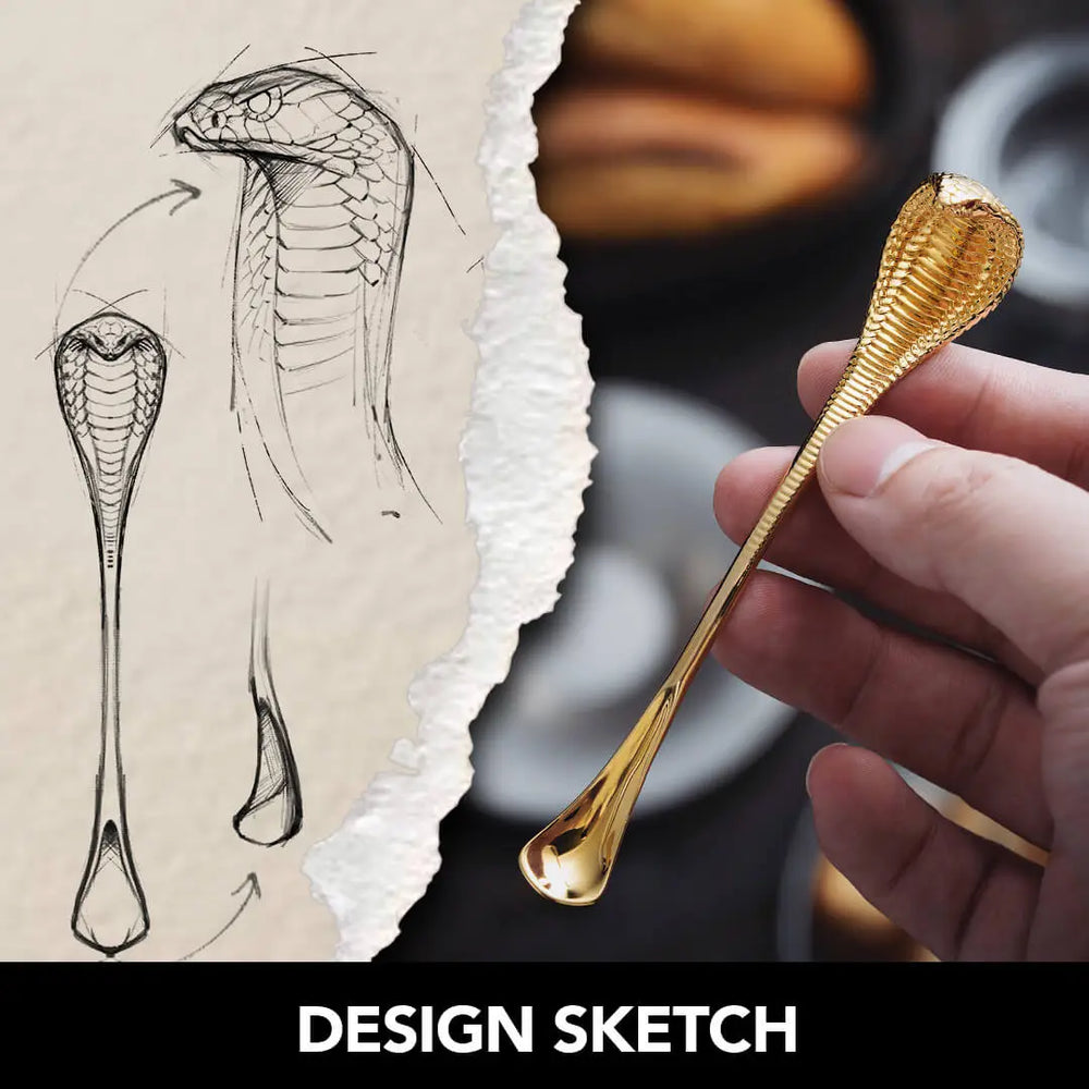 Unique Cobra Coffee Spoon Stirring spoon | Gold Vermeil – COPPERTIST.WU