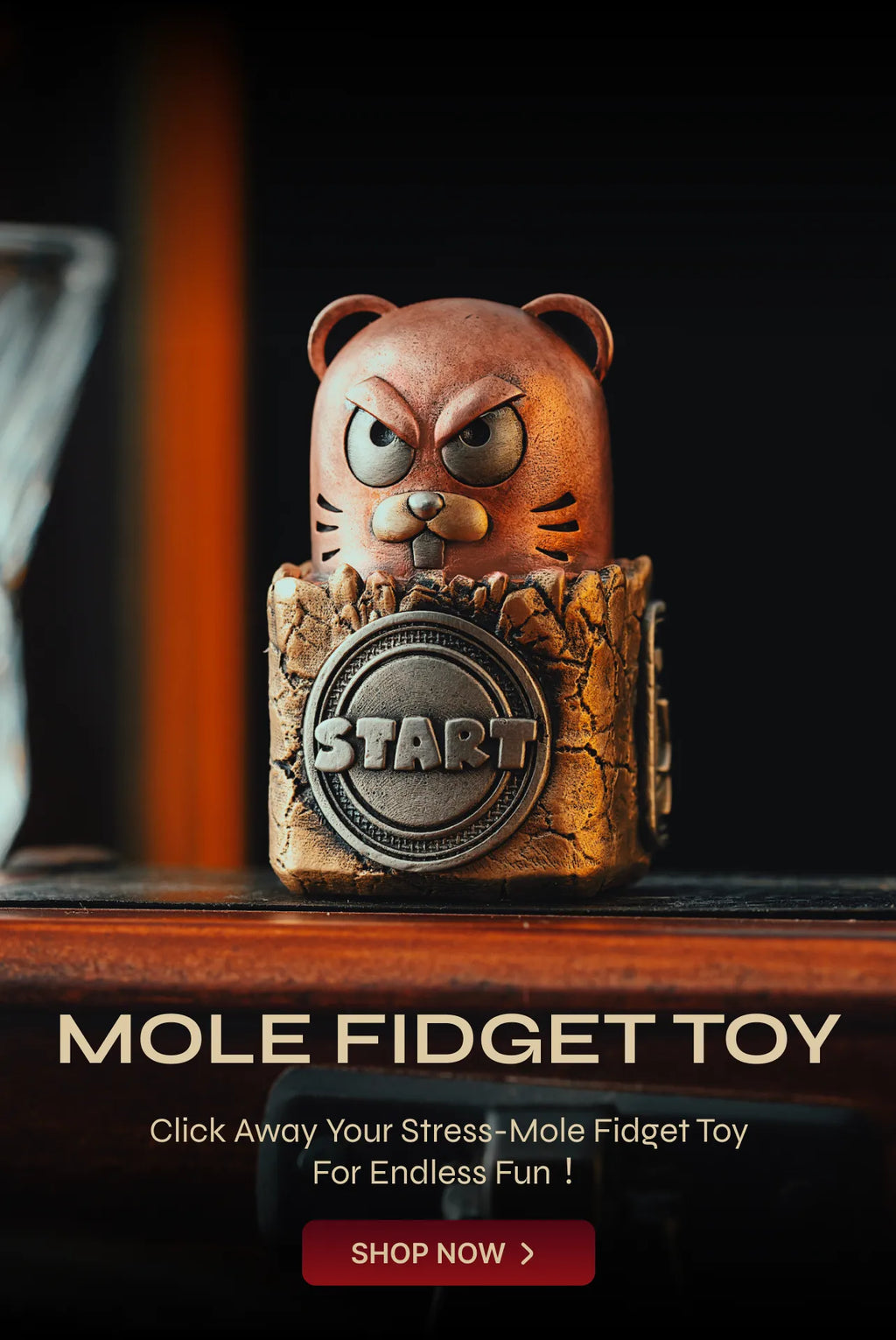 Collector Desk Sculpture Mole Fidget Toy For Adults - Brass & Bronze ...
