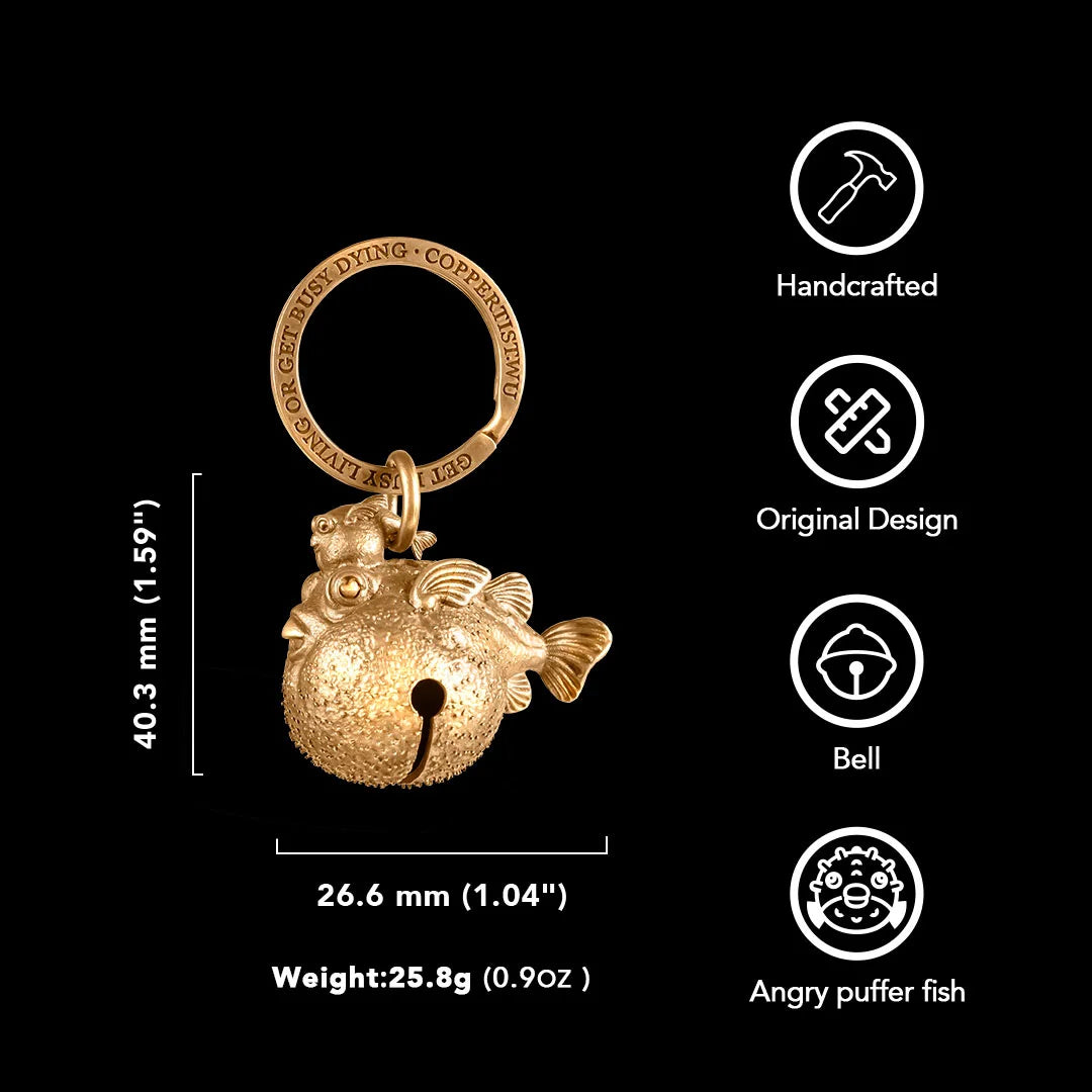 Customized Gold Vermeil Puffer Fish Biker Bell – COPPERTIST.WU