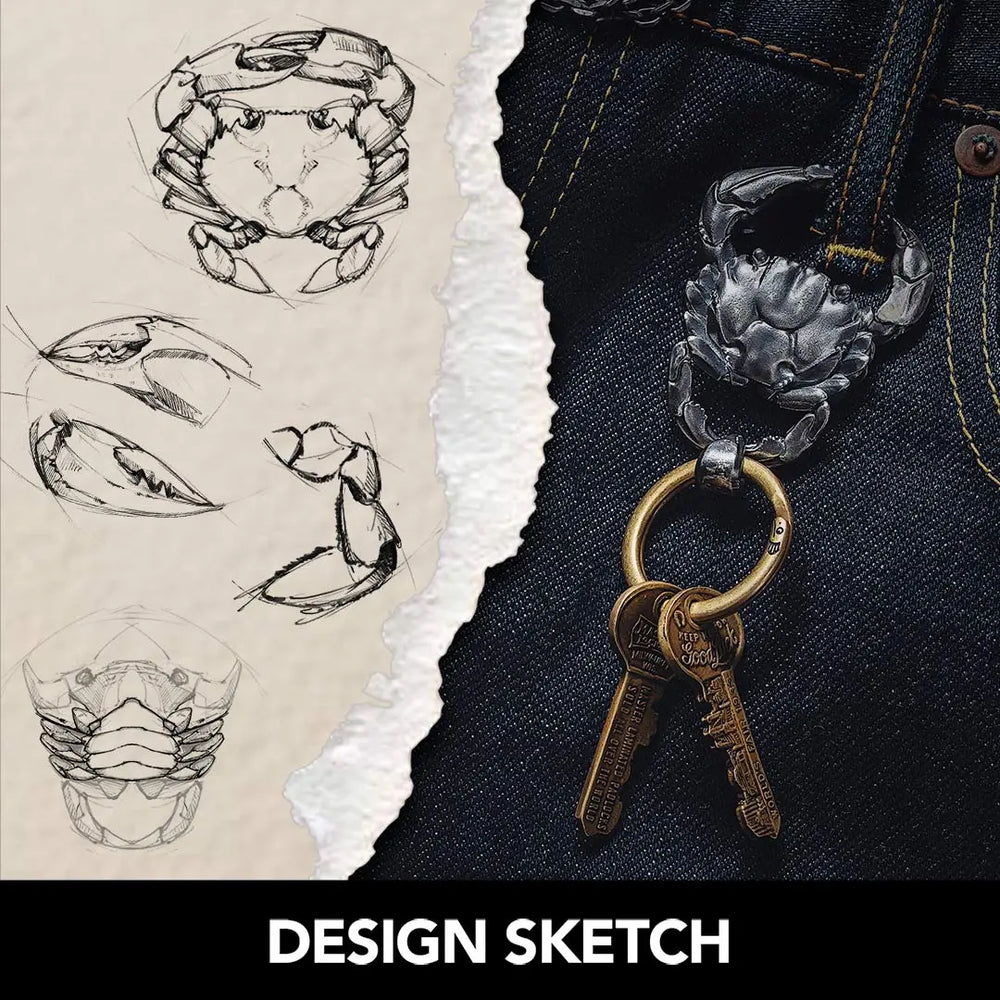 Crab Keychain | Oceanic Elegance | Silver Keychain – COPPERTIST.WU