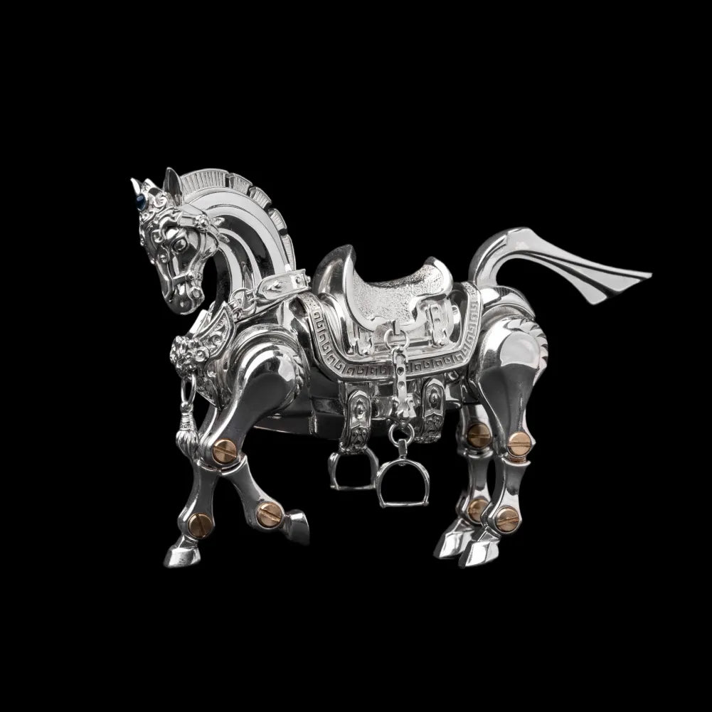 Heroic Steed – Armored Metal Horse Sculpture Decor – COPPERTIST.WU