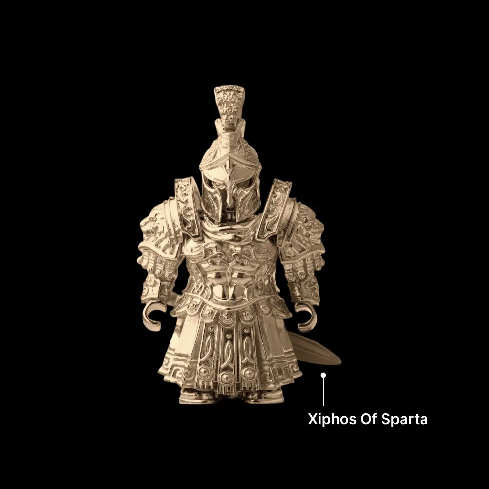 Spartan Warrior Toy Statue – Customizable Metal Gift – COPPERTIST.WU
