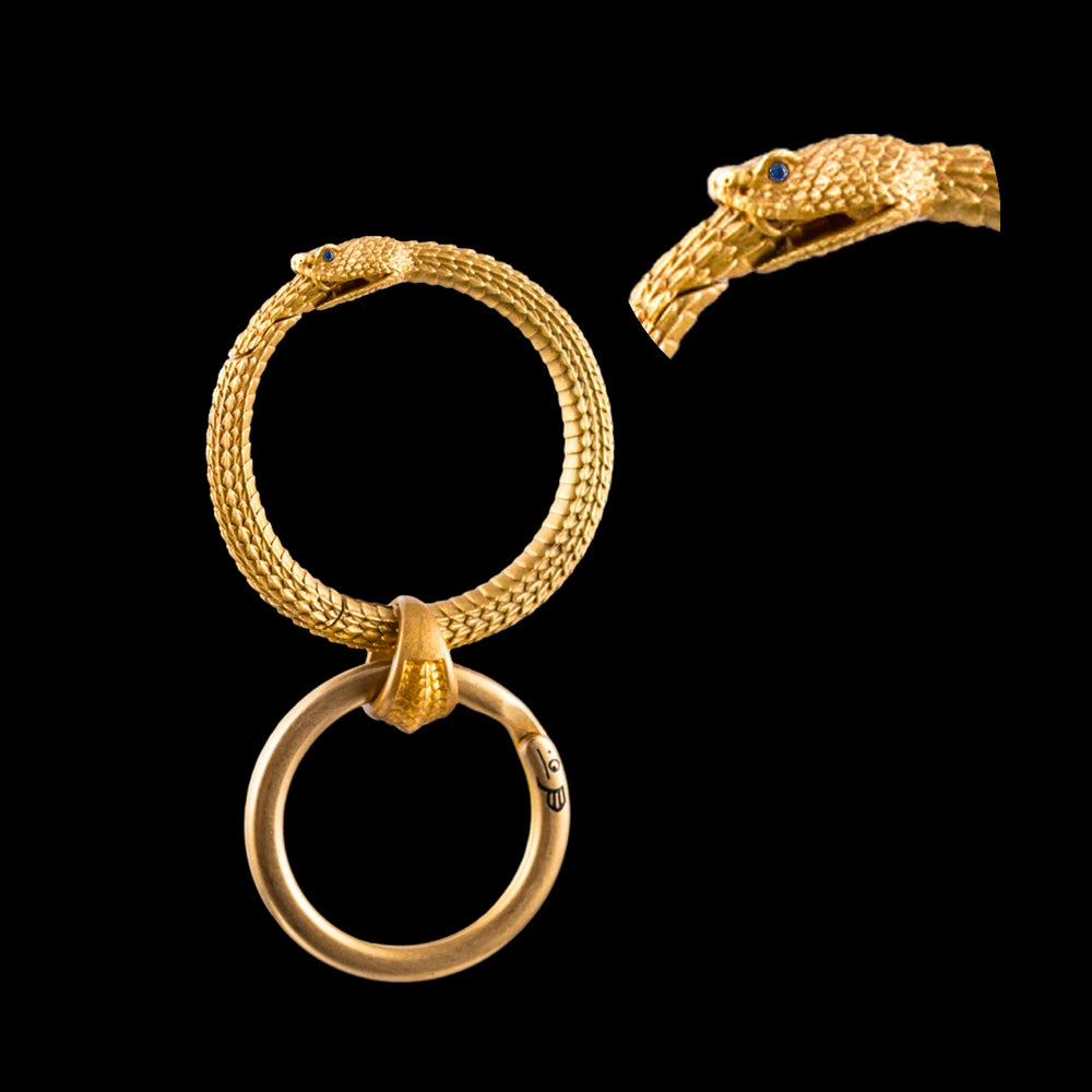 Unique Ouroboros Snap Keychain | 14K Gold Keychain – COPPERTIST.WU