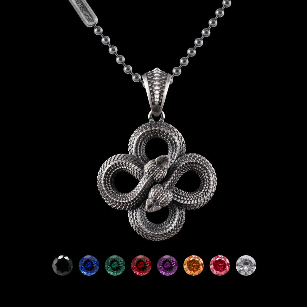 Oxidized Silver Double Snake Pendant – COPPERTIST.WU