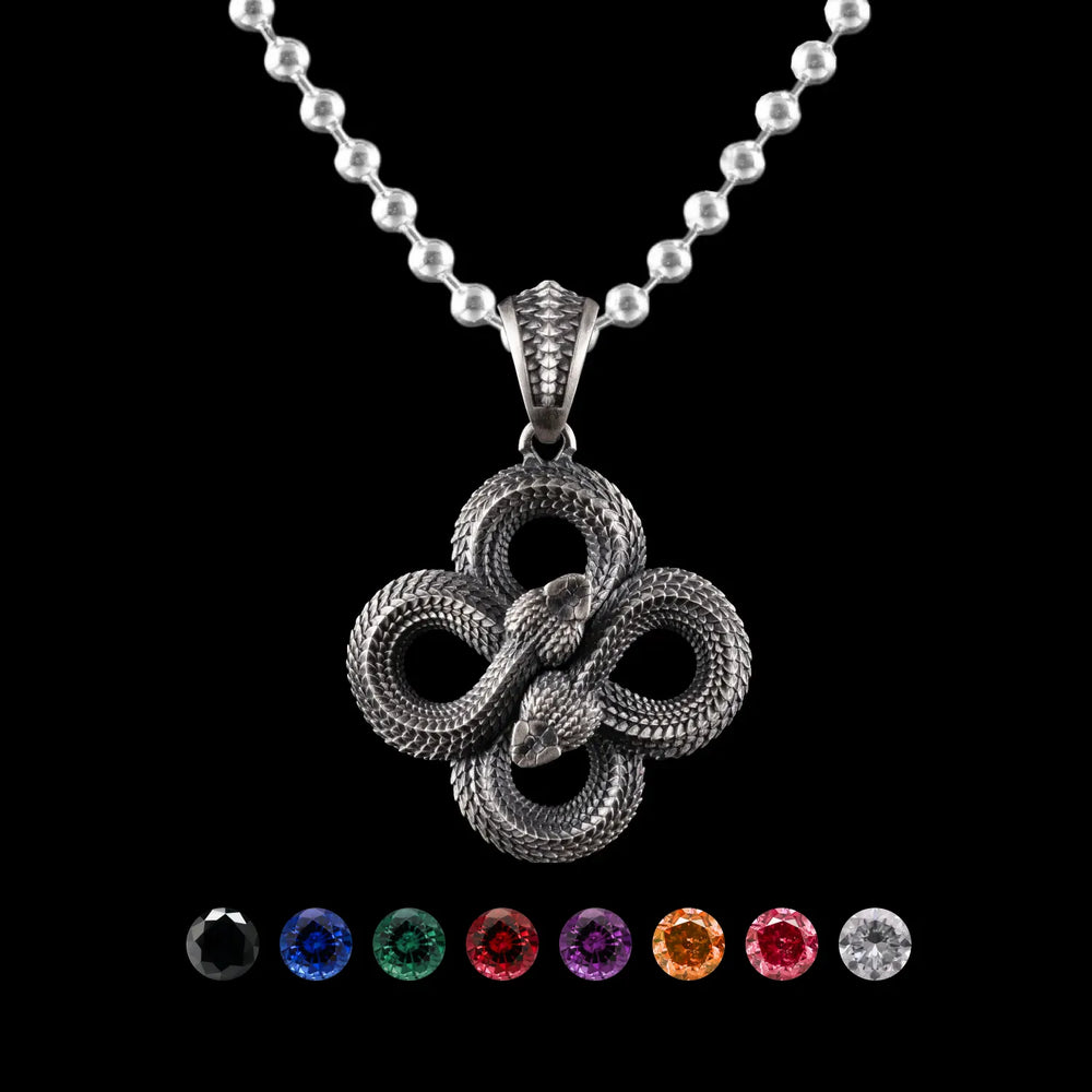 Oxidized Silver Double Snake Pendant – COPPERTIST.WU