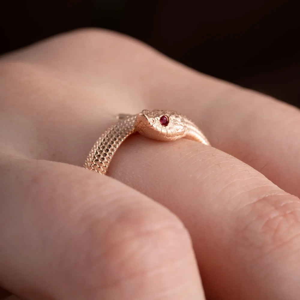 Hognose Snake Ring | Stunning 14K Rose Gold Wrap Ring – COPPERTIST.WU