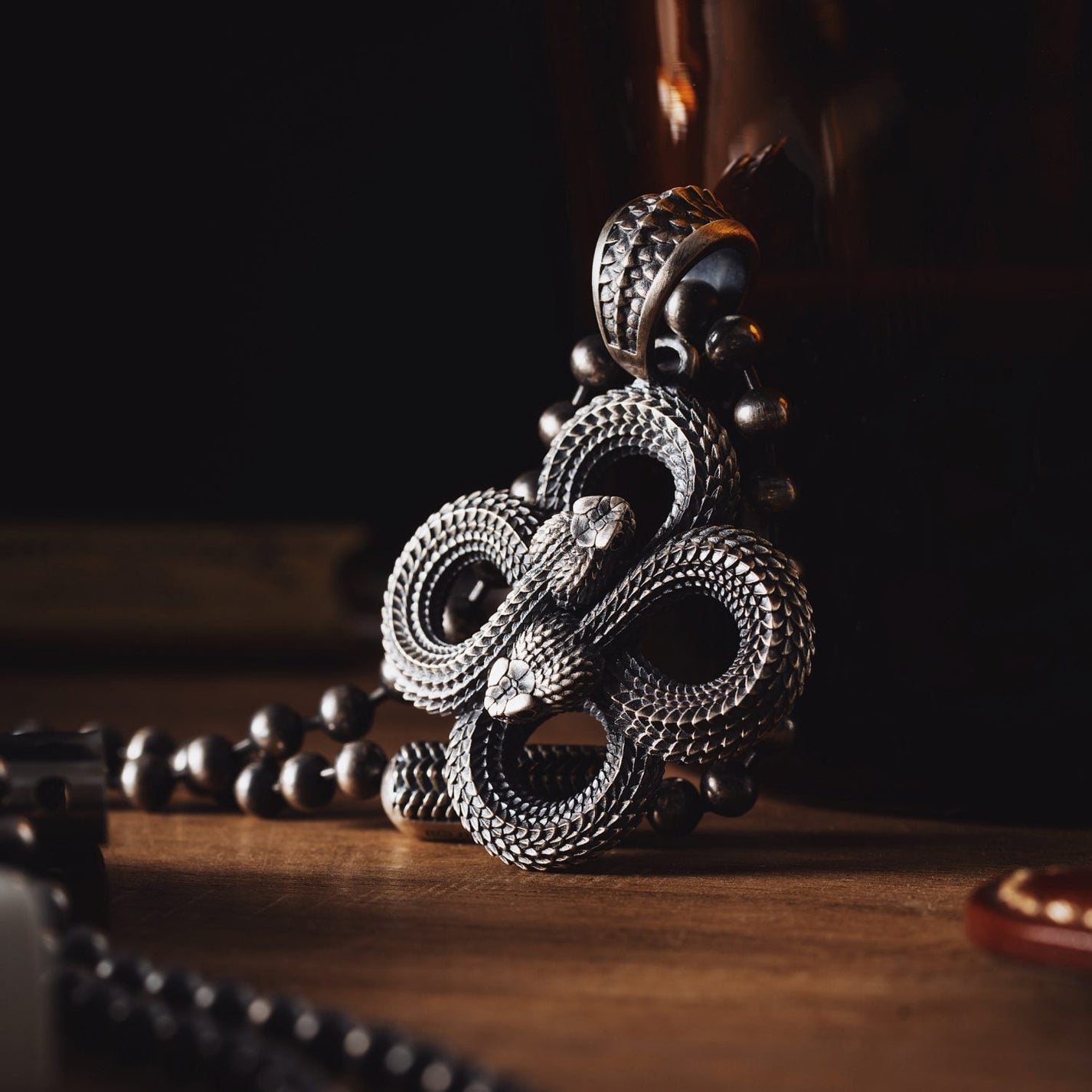 Oxidized Silver Double Snake Pendant – COPPERTIST.WU