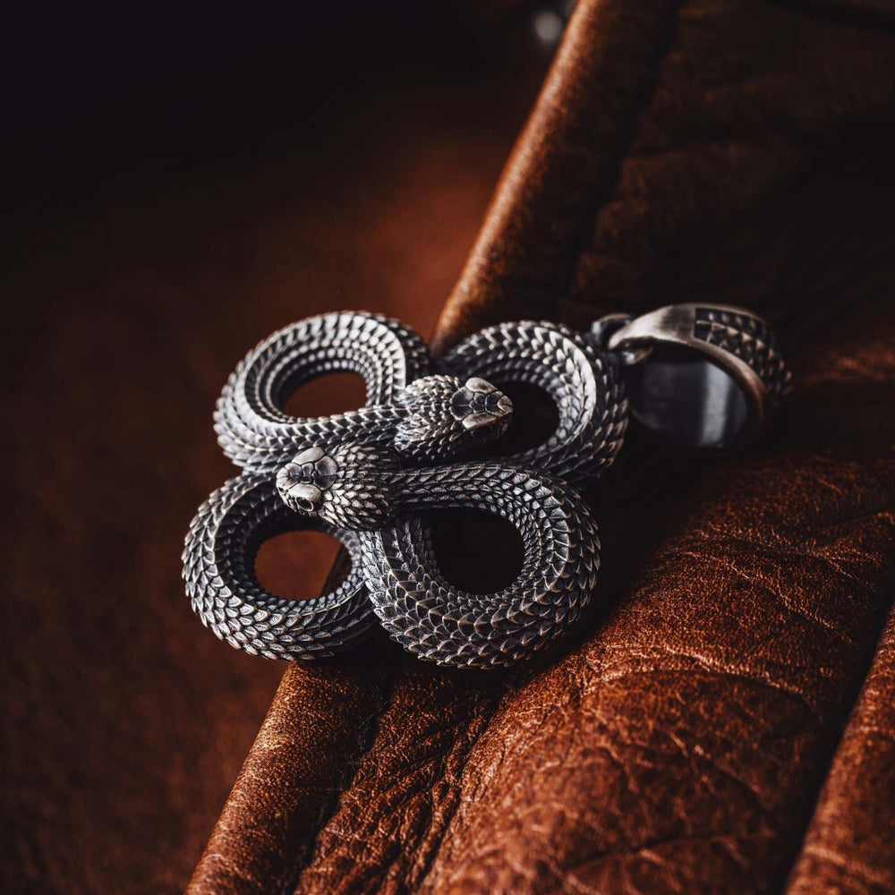 Oxidized Silver Double Snake Pendant – COPPERTIST.WU