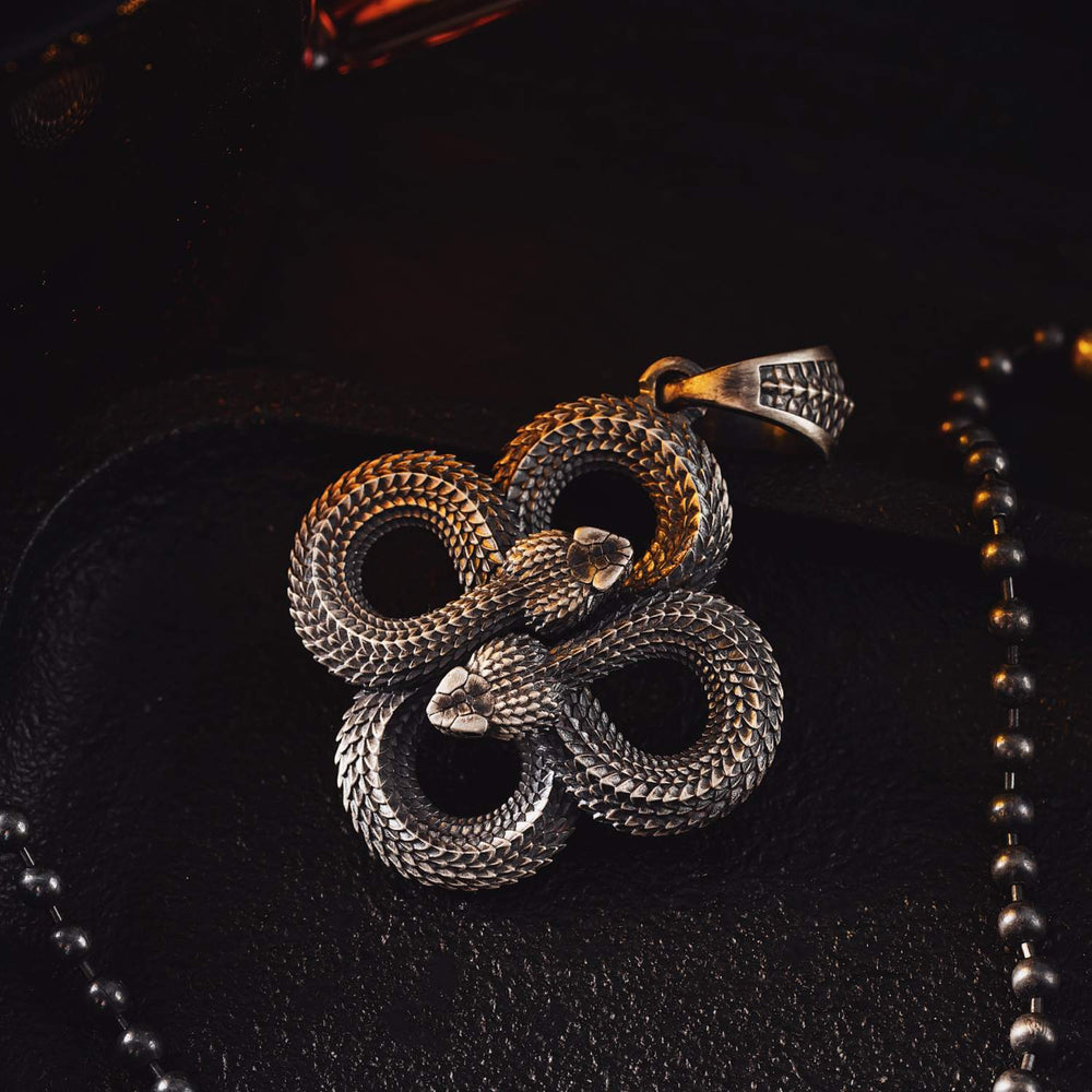 Oxidized Silver Double Snake Pendant – COPPERTIST.WU